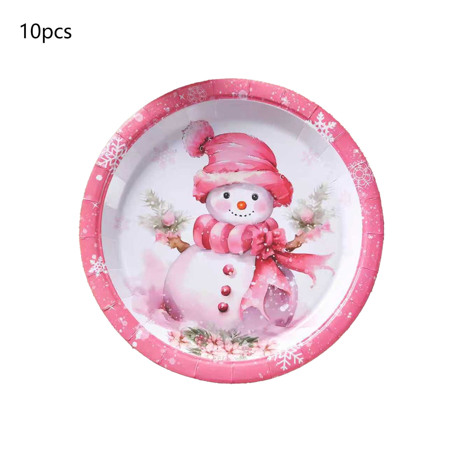 Christmas Snowflakes Paper Plates 10Pcs Disposable Platter Winter Xmas ...