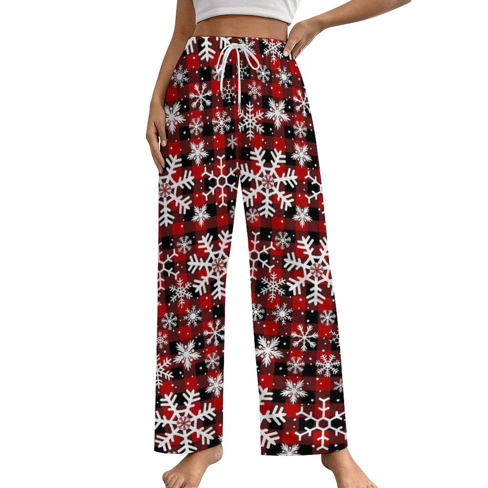 Christmas Snowflakes with Red And Black Buffalo Plaid Pattern Women's ...