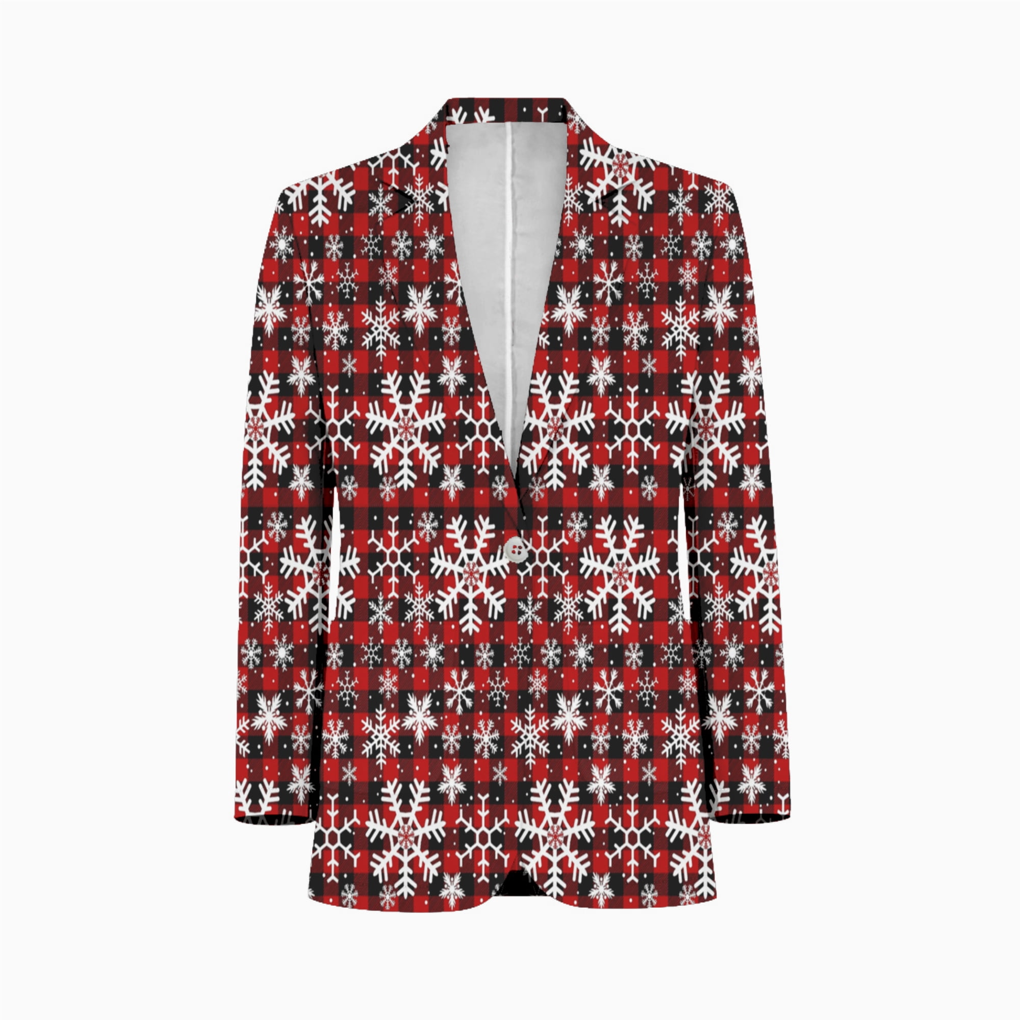 Christmas Snowflakes with Red and Black buffalo Plaid Pattern Mens ...