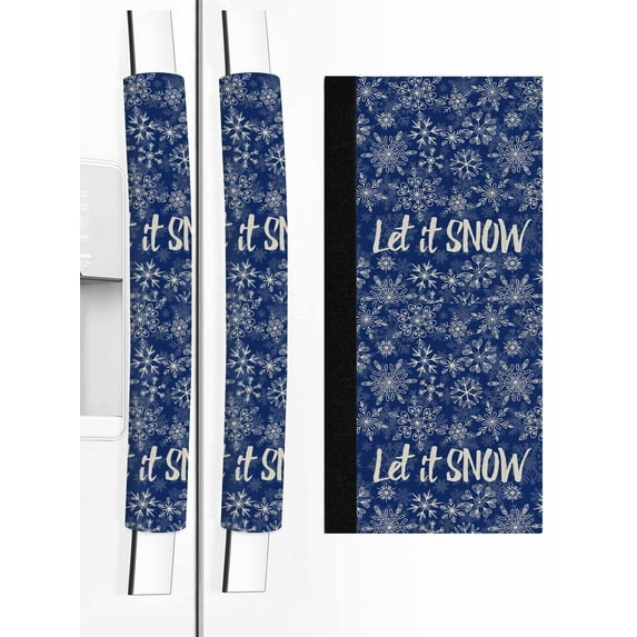 Christmas Snowflakes Refrigerator Door Handle Covers Set of 2, Winter ...