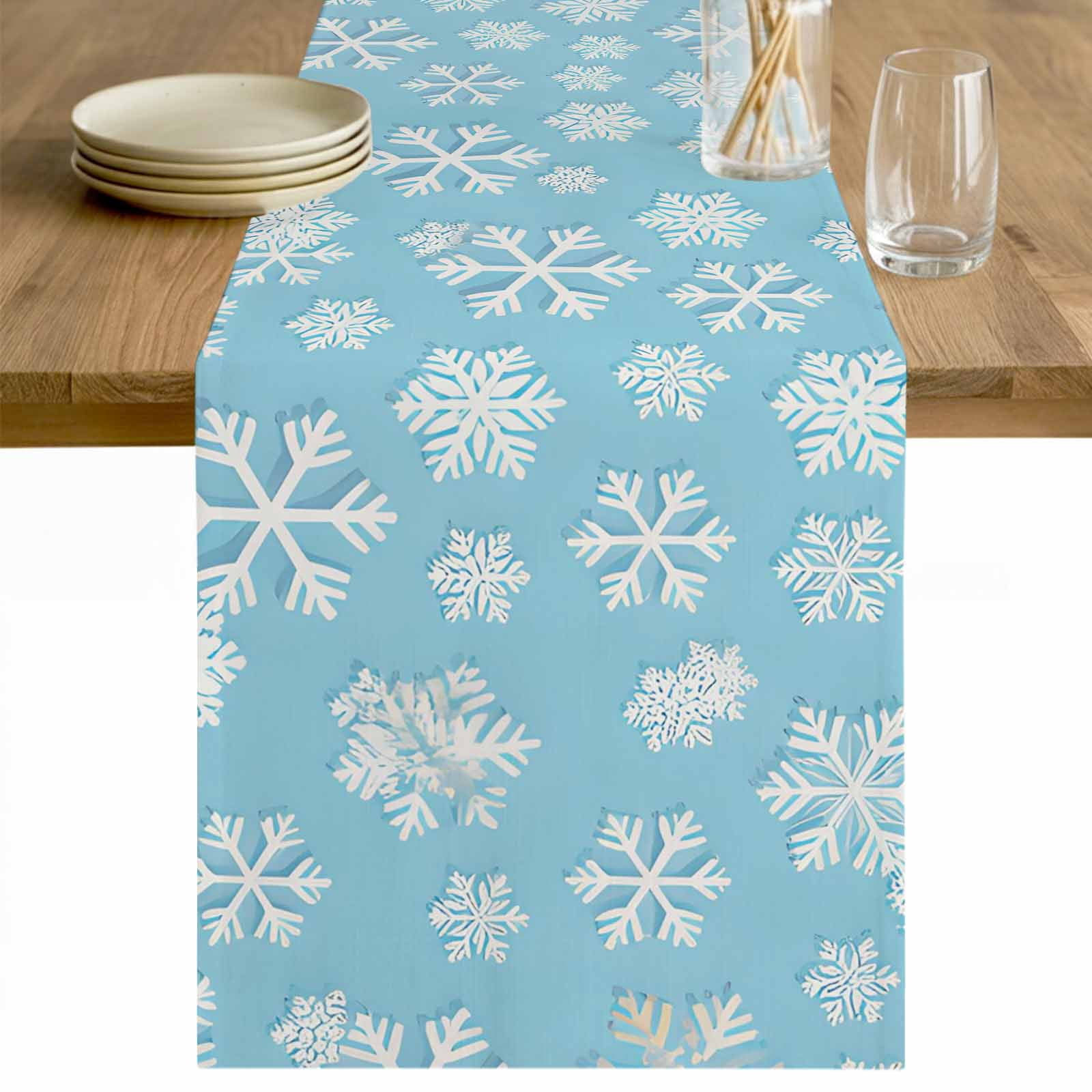 Christmas Snowflakes Table Runner 36 Inches Long Farmhouse Dress ...