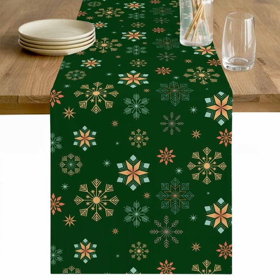 Christmas Snowflakes Table Runner 36 Inches Long Farmhouse Dress ...