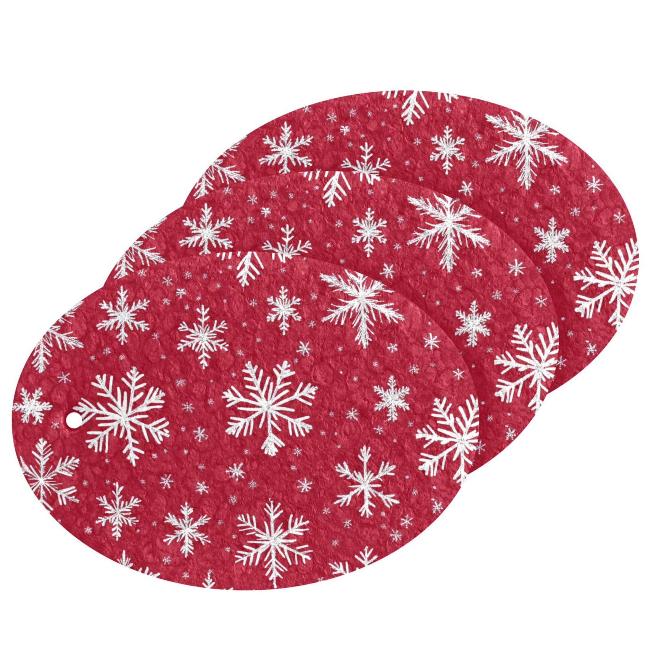 Christmas Snowflakes White 3 Dish Sponges Bulk Delicate Clean Non ...