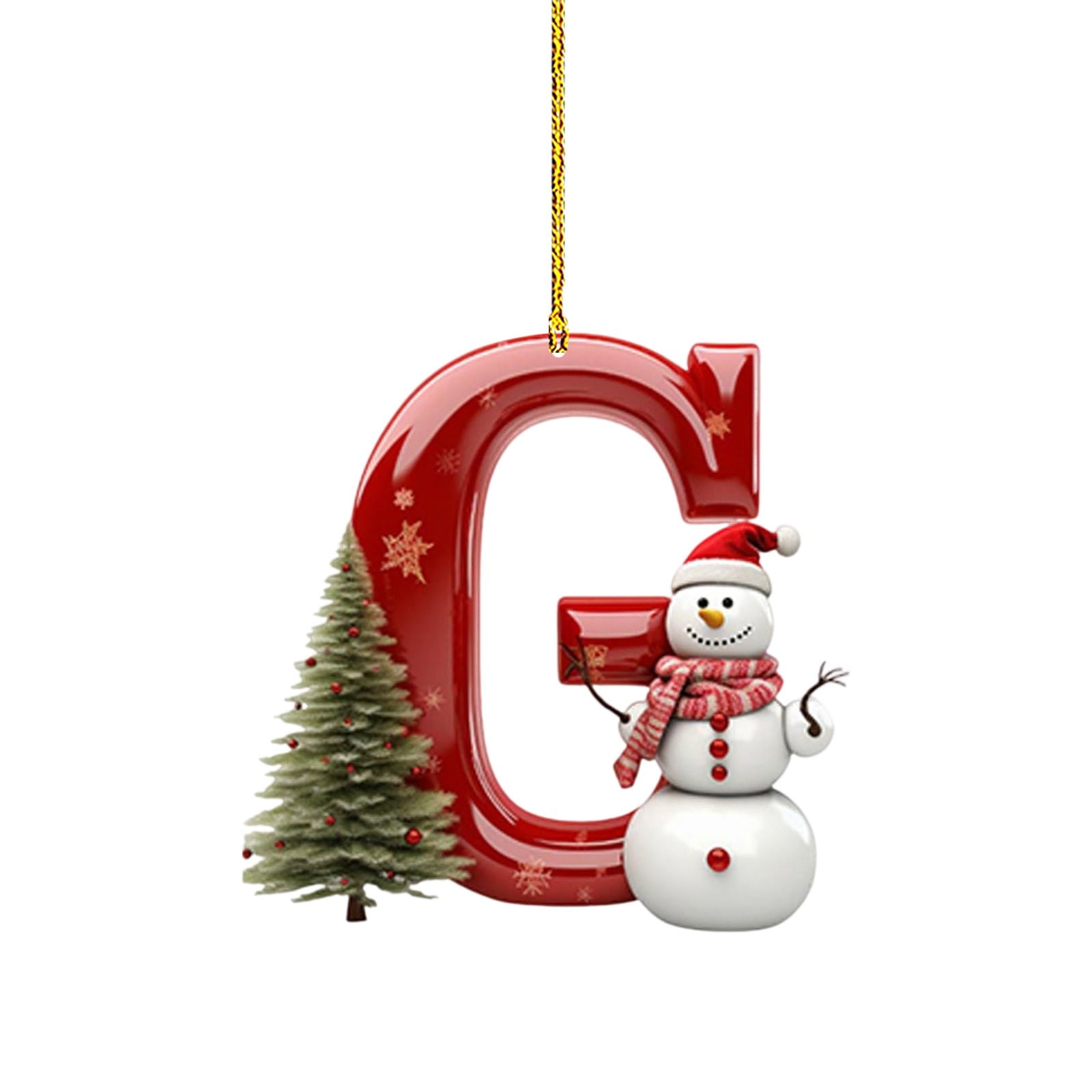 Christmas Snowman 26 Letter Alphabet Pendant Ornaments - Unique Holiday ...