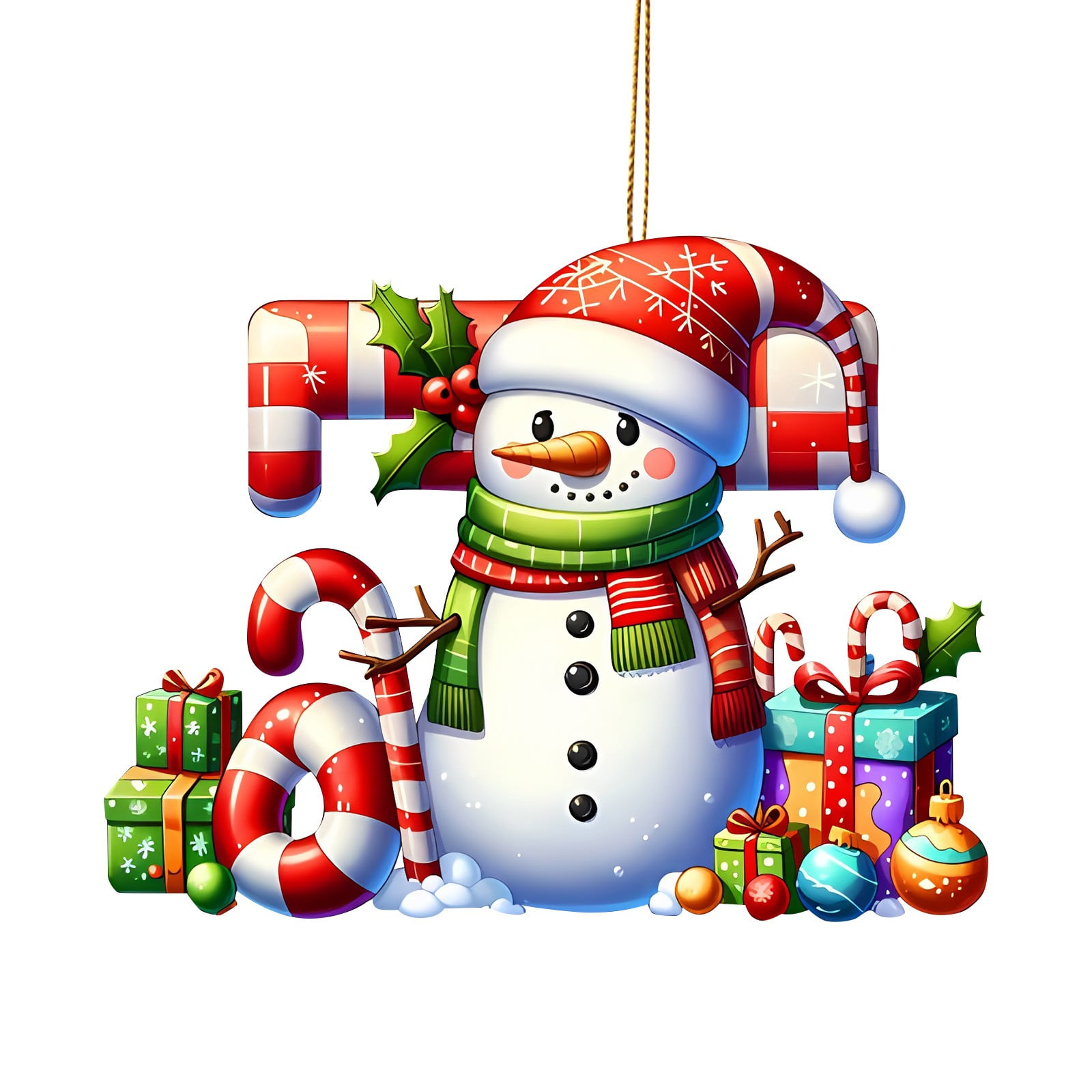 Christmas Snowman Acrylic Small Pendant Cute Snowman Christmas Tree ...