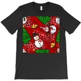 Christmas Snowman And Trees Funny Seamless Pattern Holiday Graphic T ...