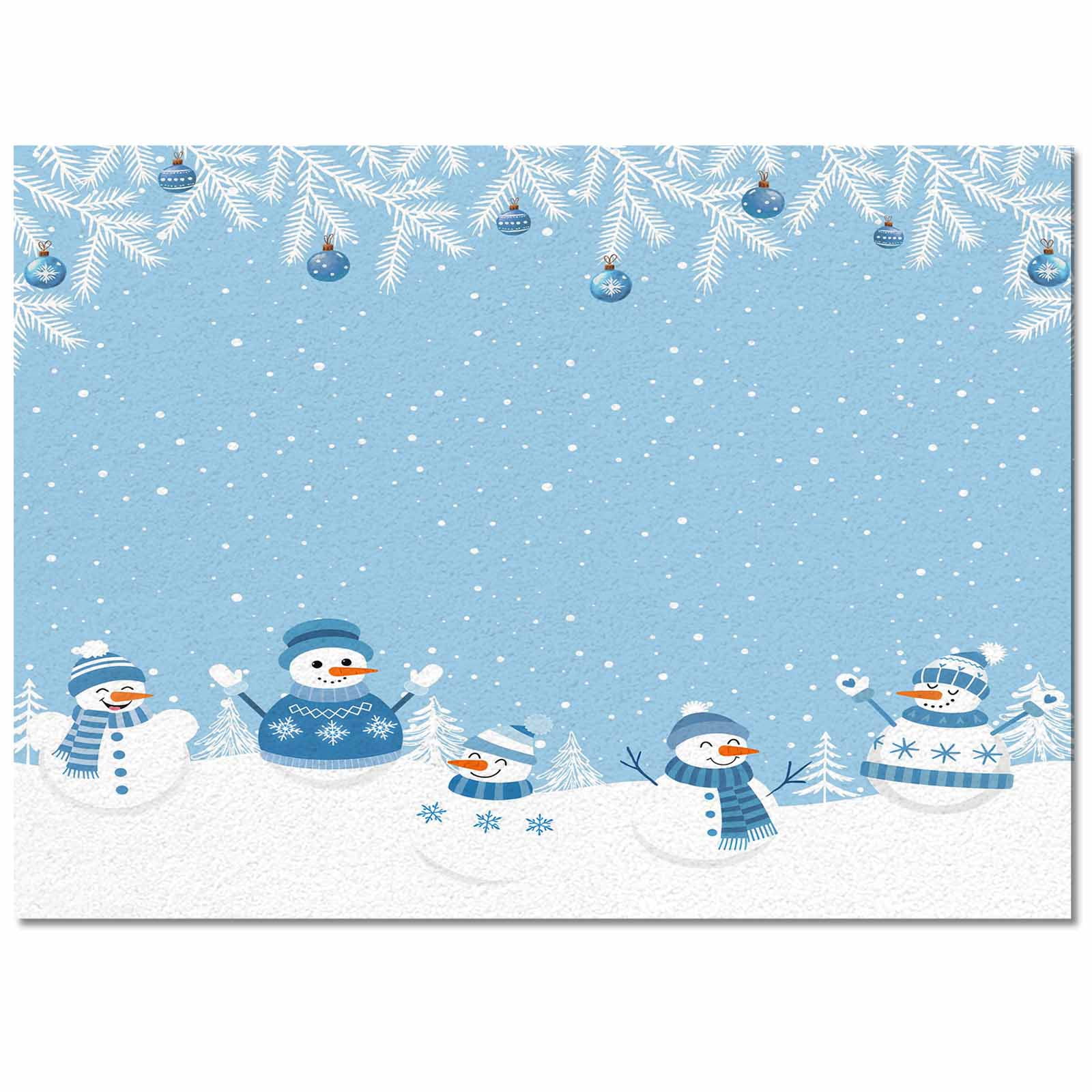 Christmas Snowman Area Rug 2.7x5ft Winter Blue White Snowflakes Non ...