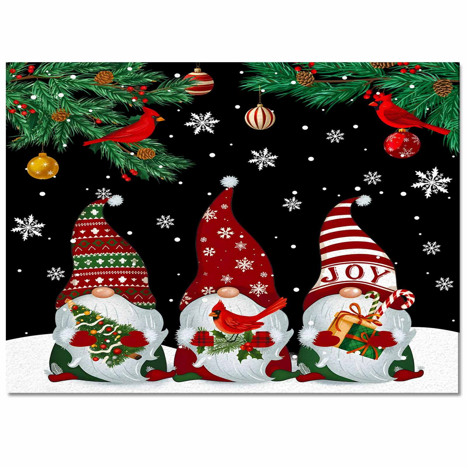 Christmas Snowman Area Rug 2x3ft Christmas Tree Pine Snowflakes Black ...