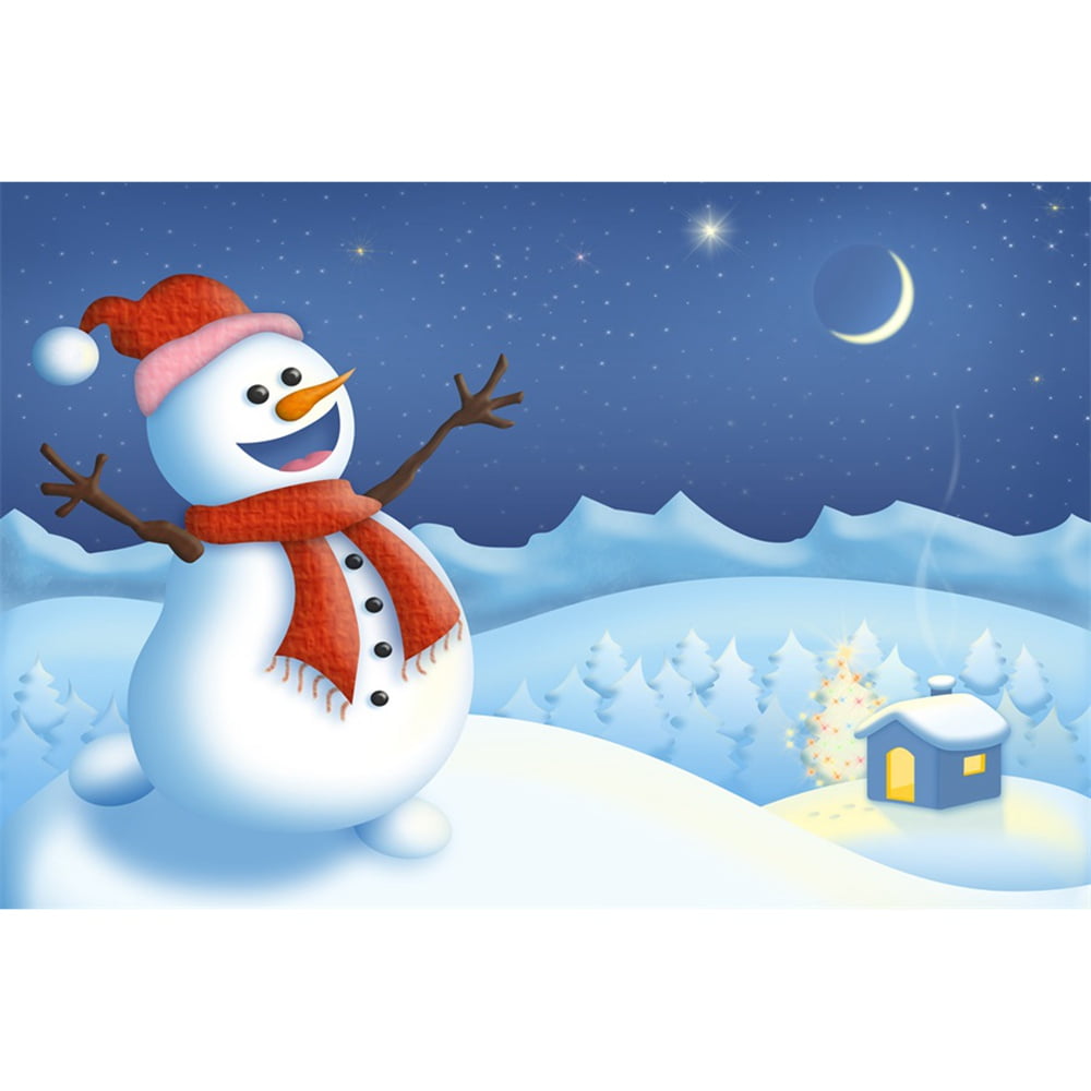 Christmas Snowman Baby Photography Backdrop Santa Claus Gift Delivery ...