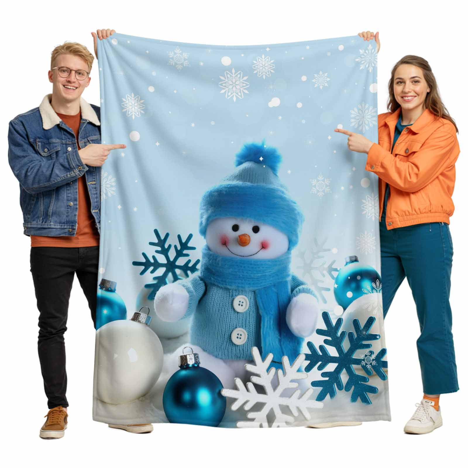 Christmas Snowman Balls Throw Blanket Flannel Fleece Throws, Winter ...