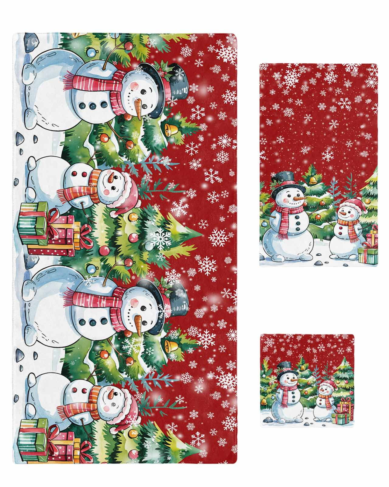Christmas Snowman Bath Towels for Bathroom Set,Luxury Microfiber Towels ...