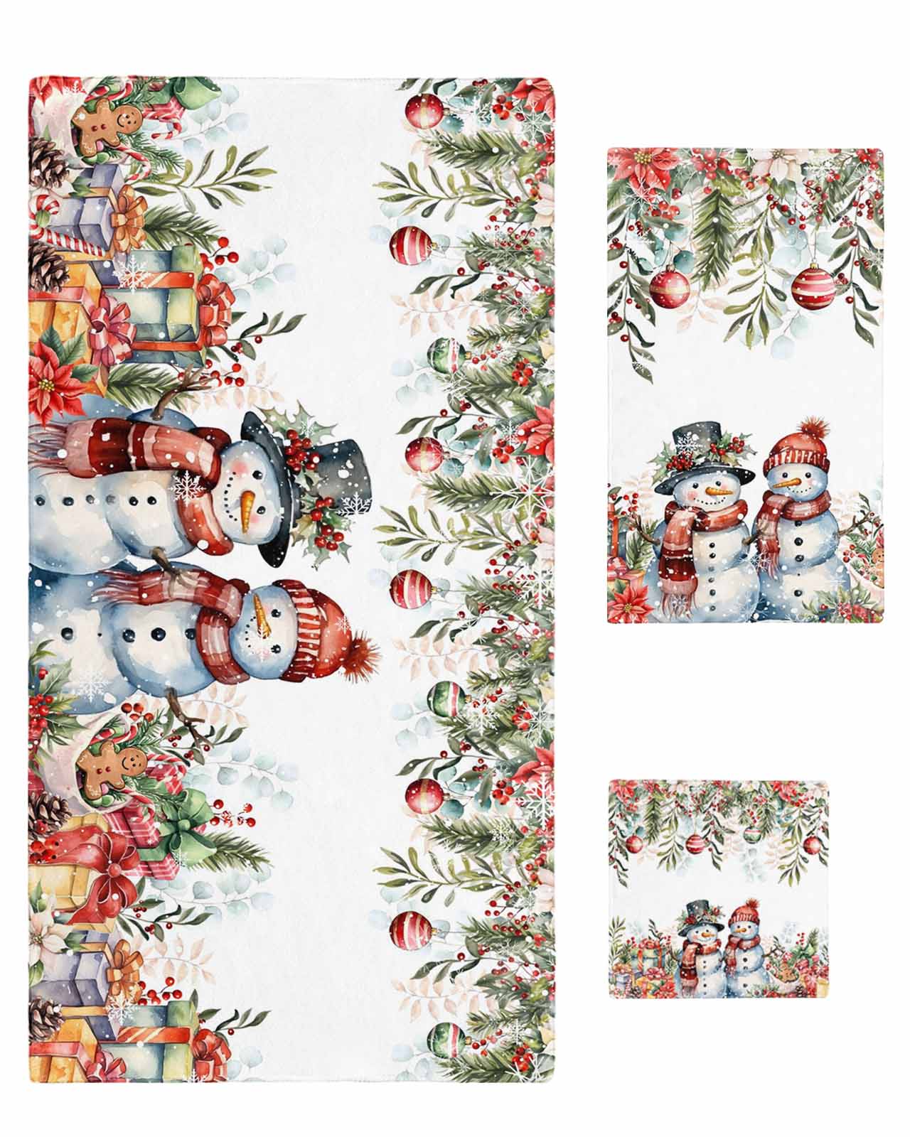 Christmas Snowman Bath Towels for Bathroom Set,Luxury Microfiber Towels ...