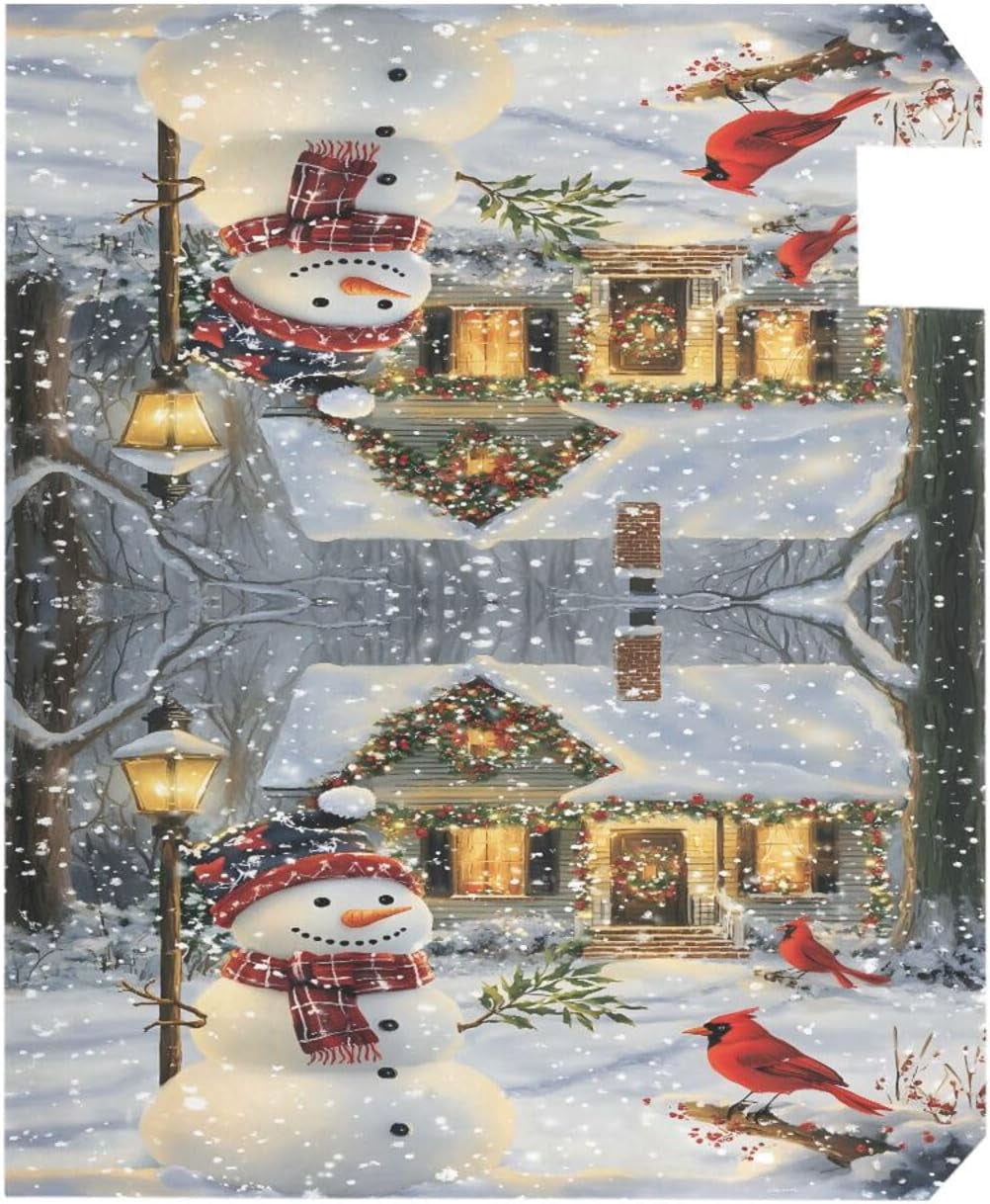 Christmas Snowman Bird Snowflake Winter Landscape Magnetic Mailbox ...