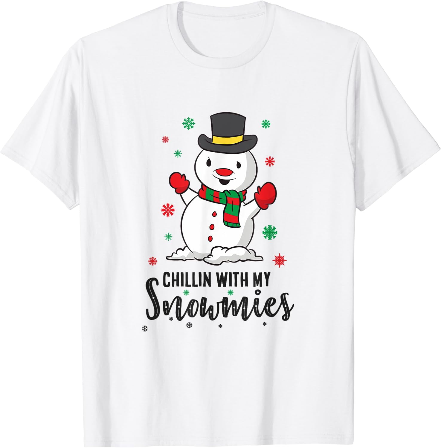 Christmas Snowman Chillin WIth My Snowmies T-Shirt - Walmart.com