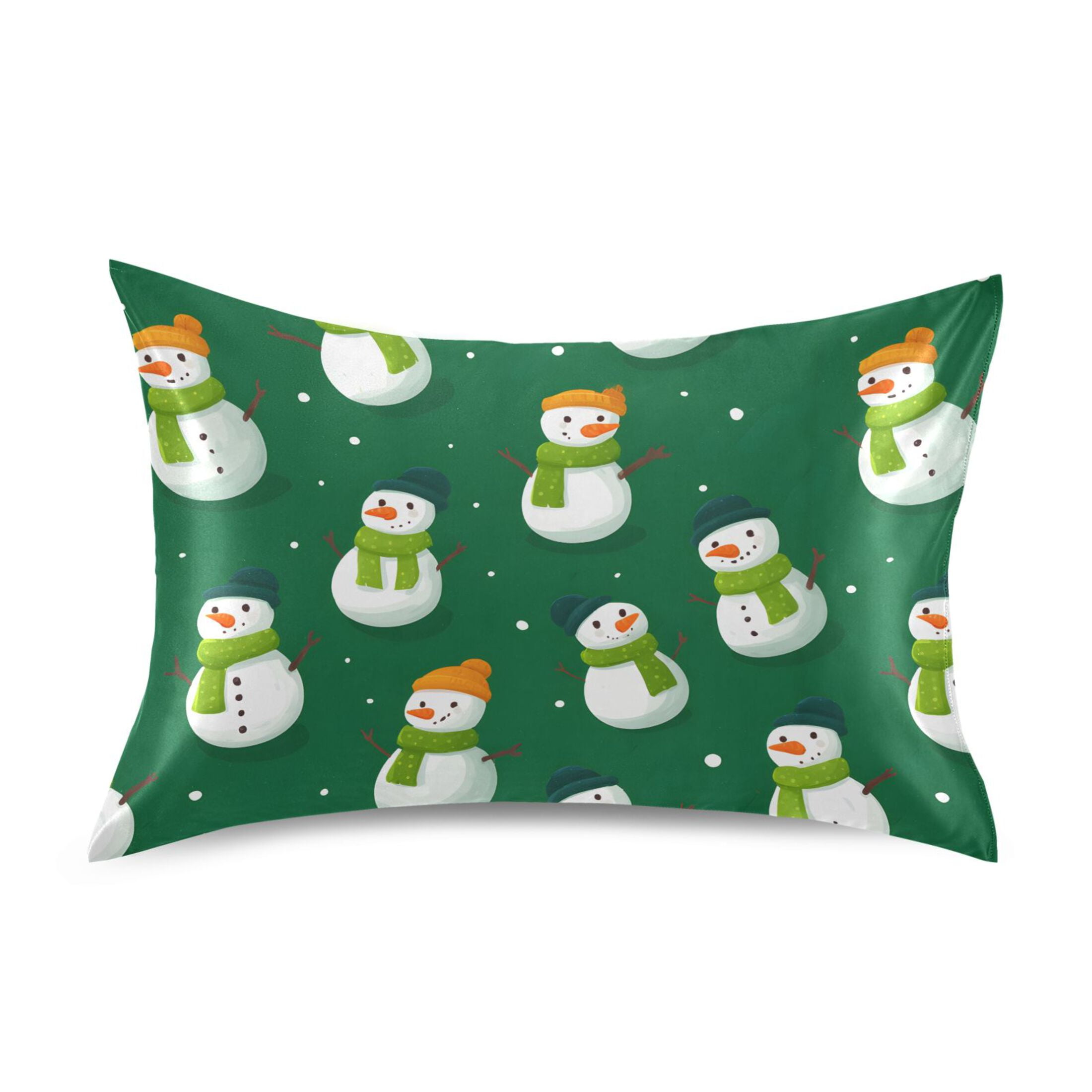 Christmas Snowman Design Pillowcase Standard Size Luxury Silky Soft ...