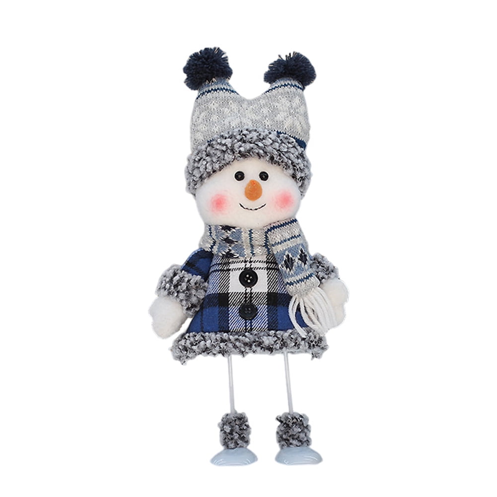 Christmas Snowman Doll Desktop Ornament Skiing Snowman Doll Winter Hat ...
