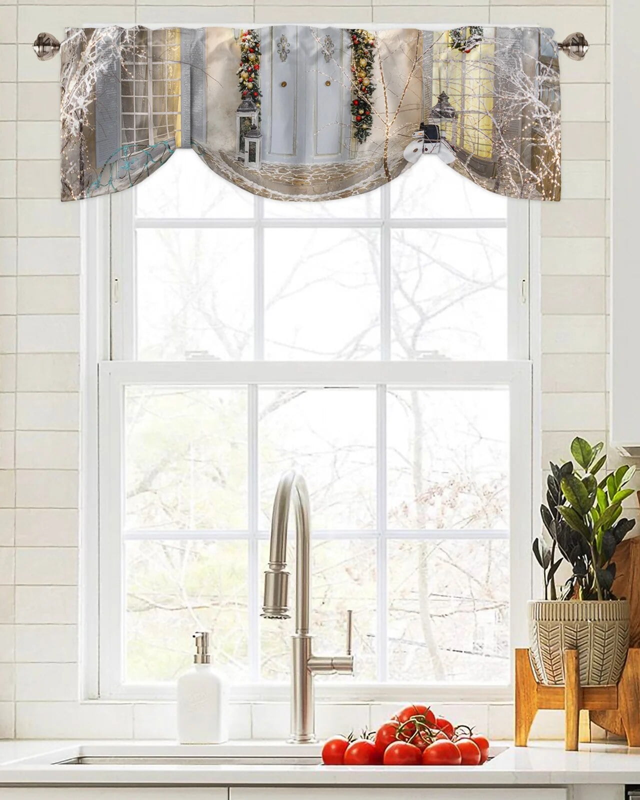 Christmas Snowman Door Balloon Window Curtain Living Room Kitchen ...
