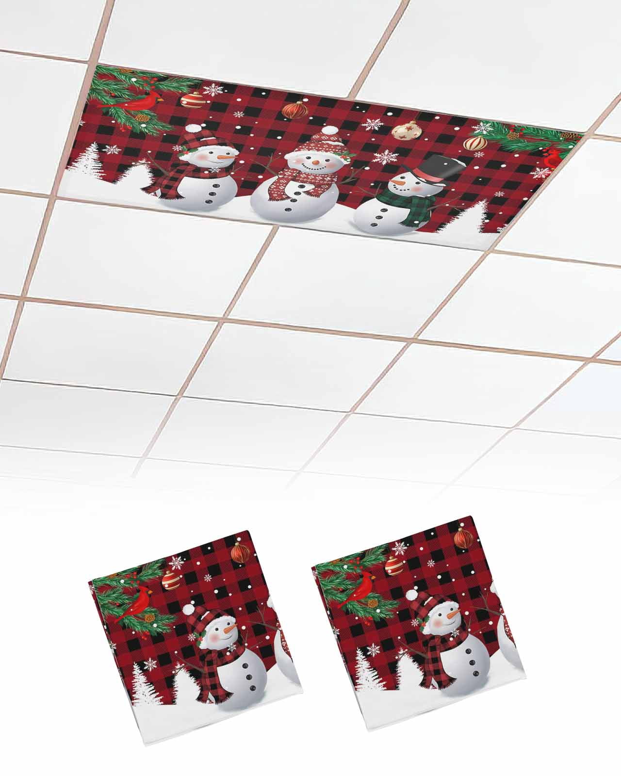 Christmas Snowman Fluorescent Light Covers for Ceiling Lights 4x2 feet ...