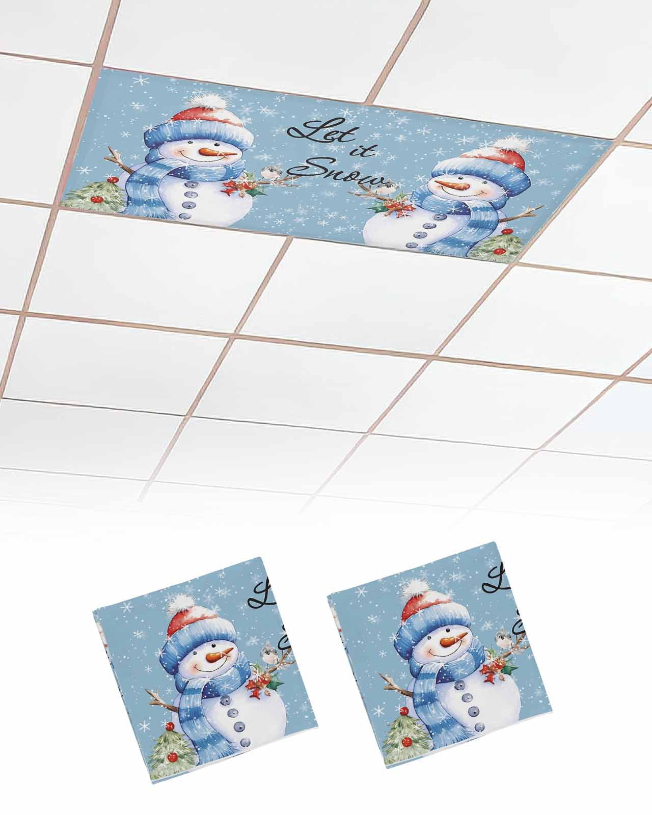Christmas Snowman Fluorescent Light Covers for Ceiling Lights 4x2 feet ...