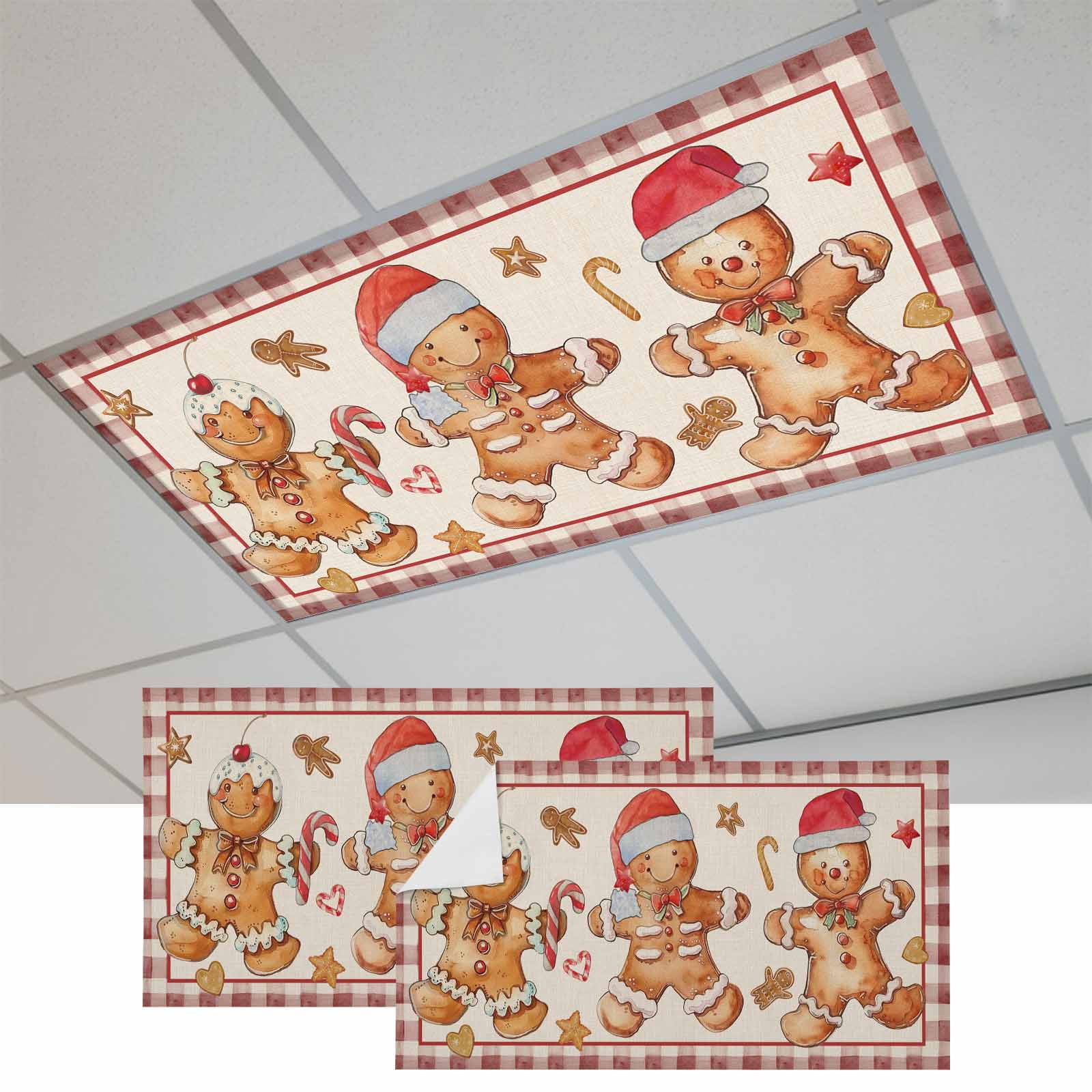 Christmas Snowman Fluorescent Light Covers, Winter Red Star Love Heart ...