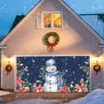 Christmas Snowman Garage Door Banner Covers, Blue Christmas Tree ...