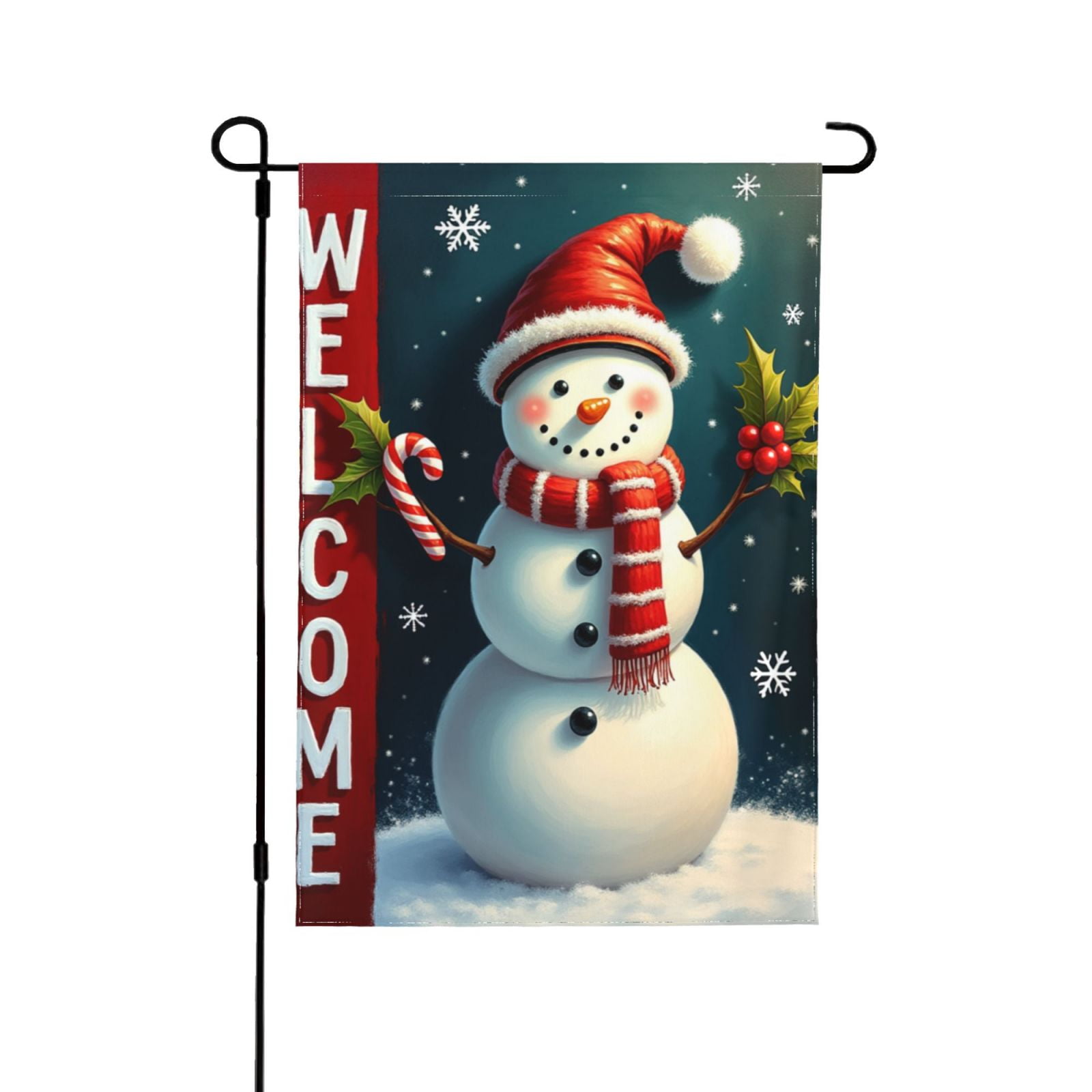 Christmas Snowman Garden Flag 12.5x18 Vertical Double Sided Welcome ...