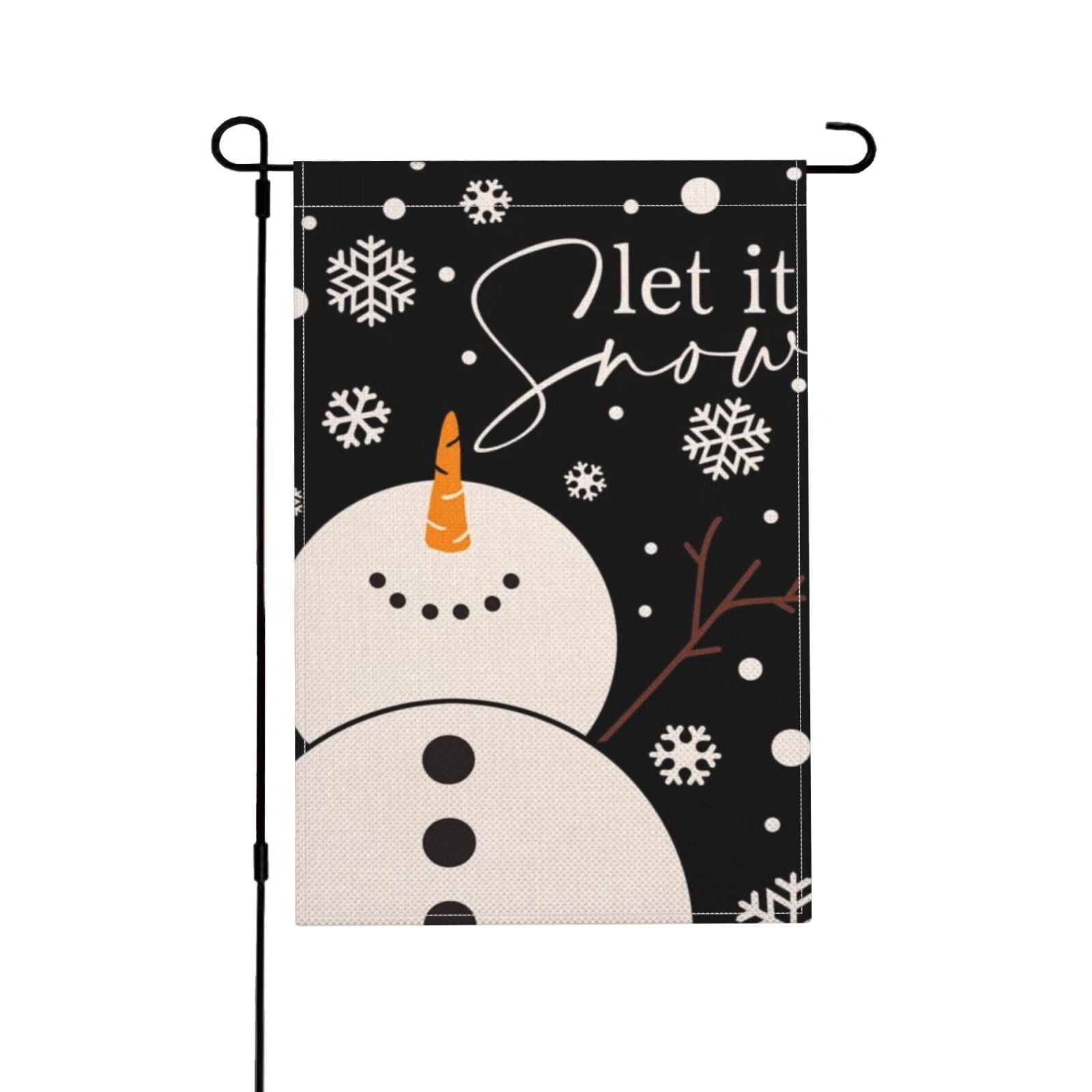 Christmas Snowman Garden Flag Double Sided Let It Snow Farmhouse Winter ...
