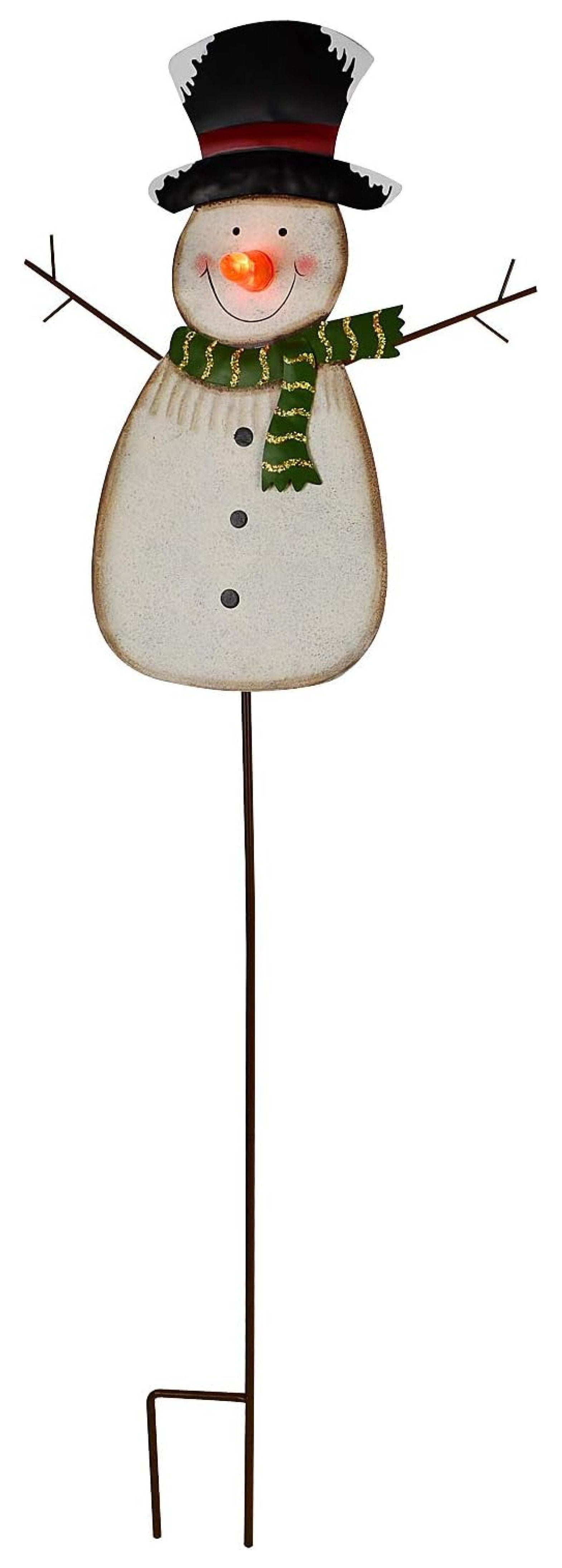 Christmas Snowman Garden Stakes - 37 Inch Lighted Yard Decorations ...