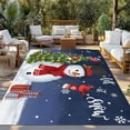 Christmas Snowman Indoor Outdoor Rugs 5x8 Ft, Cartoon Cardinal Bird ...