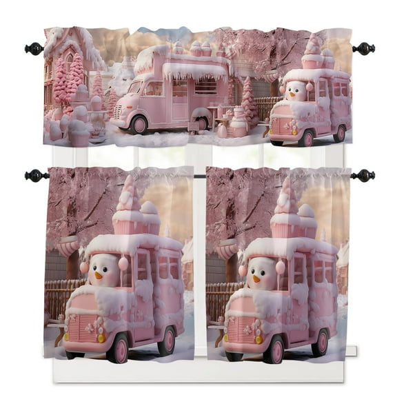 Christmas Snowman Kitchen Curtains Valances and Tiers Set of 3 with ...