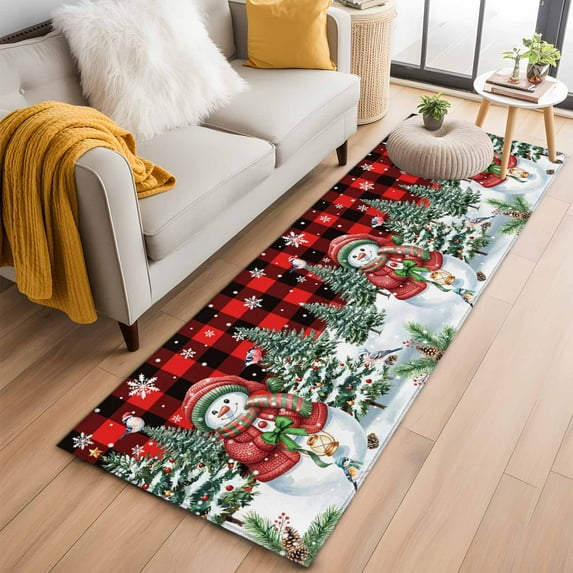 Christmas Snowman Kitchen Runner Rug 2x6 Washable Runners for Hallway ...