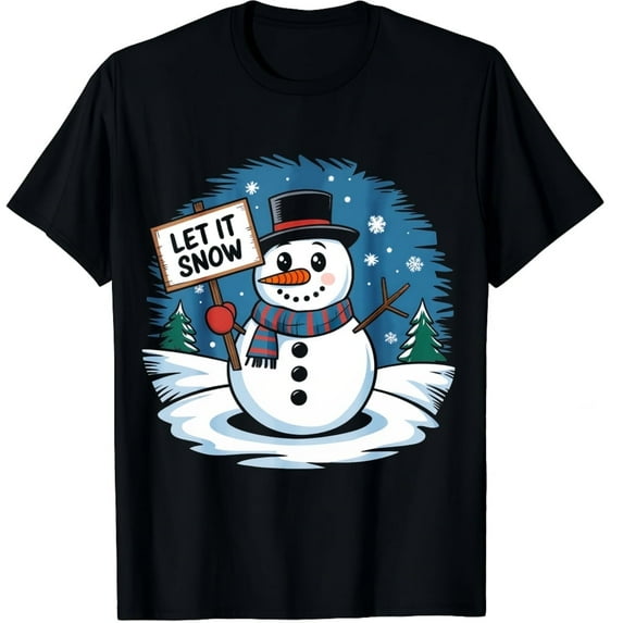 Christmas Snowman Let It Snow Snowflake Pattern Winter Holiday Party ...