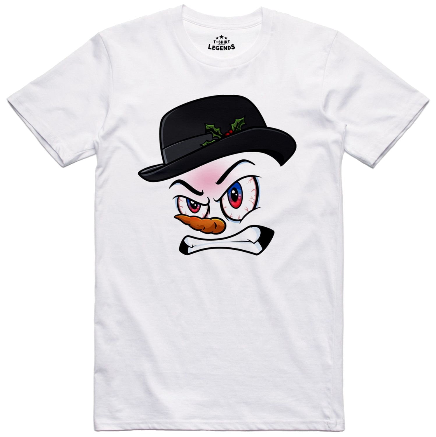 Christmas Snowman Men T Shirt Angry Gangsta Festive Regular Fit Cotton ...