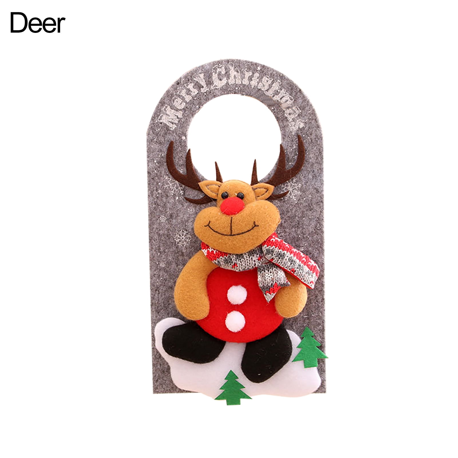 Christmas Snowman Pattern Door Sign with Hanging Hole Flannel Porch ...