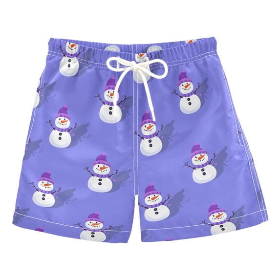 Christmas Snowman Pattern Swim Trunks Quick Dry Beach Pool Board Shorts ...