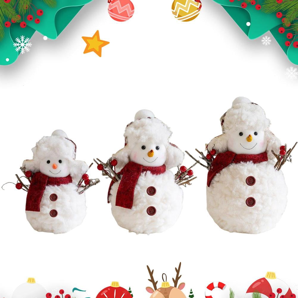 Christmas Snowman Plush Decor Indoor,Plush Christmas Snowman with Red ...