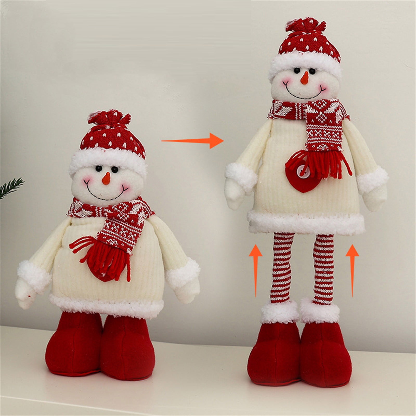 Christmas Snowman Plush Doll with Retractable Legs Creative Christmas ...