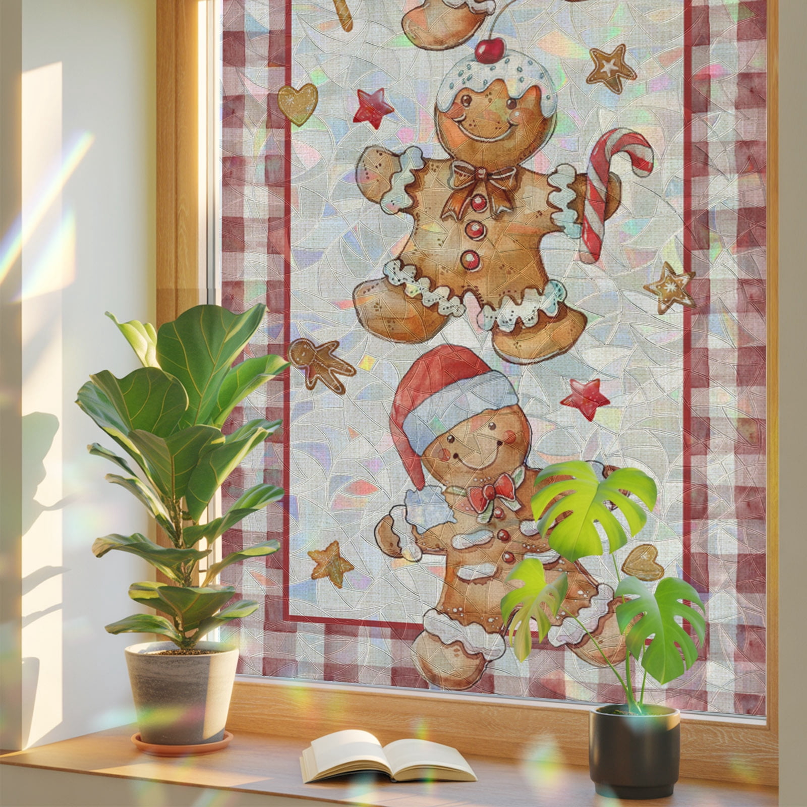 Christmas Snowman Privacy Window Film, Decorative Stained Glass Window ...