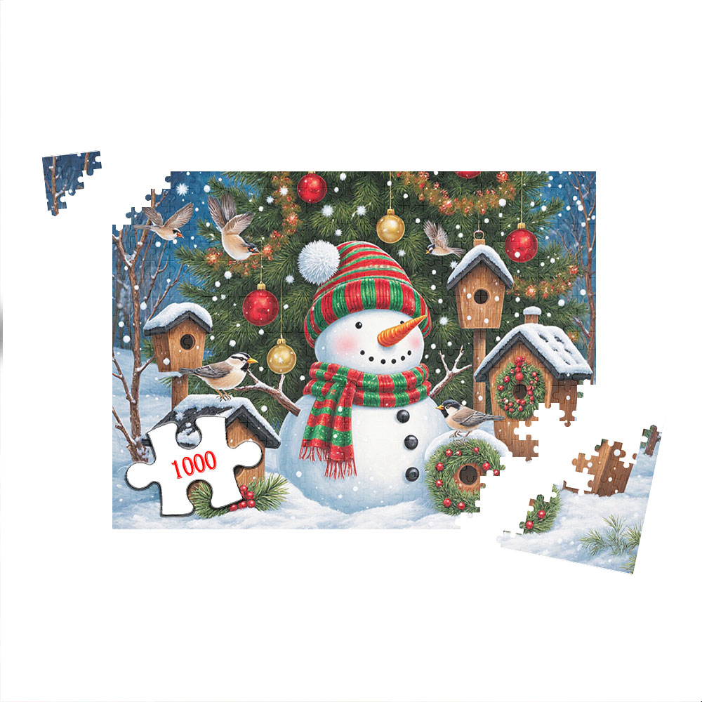 Christmas Snowman Puzzle 1000 Pieces for Adults Winter Holiday Scene ...