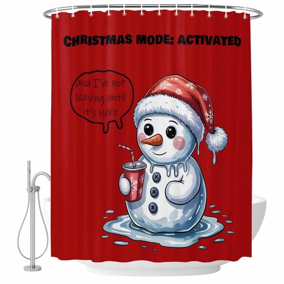 Christmas Snowman Shower Curtain, Waterproof Shower Curtains for ...