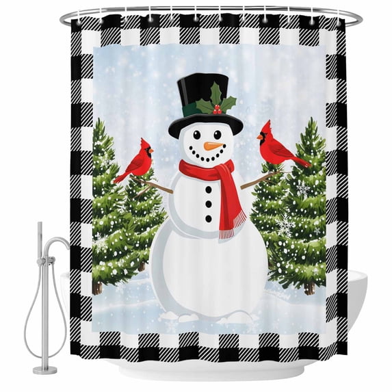 Christmas Snowman Shower Curtain, Waterproof Shower Curtains for ...