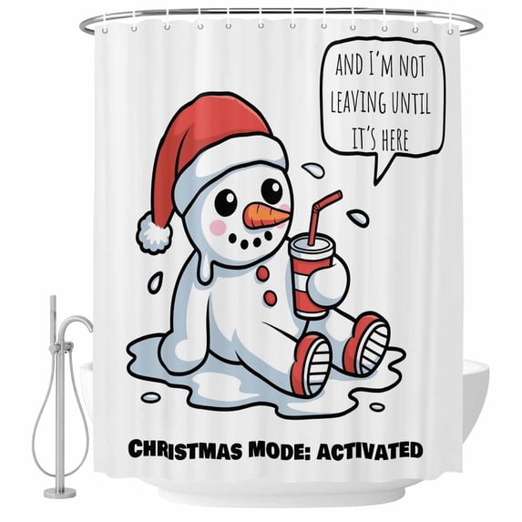 Christmas Snowman Shower Curtain, Waterproof Shower Curtains for ...