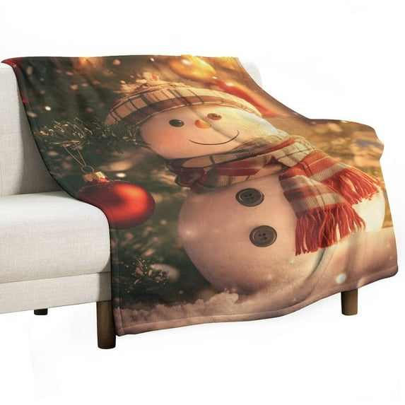 Christmas Snowman Snow House Throw Blanket for Women, Men & Kids ...