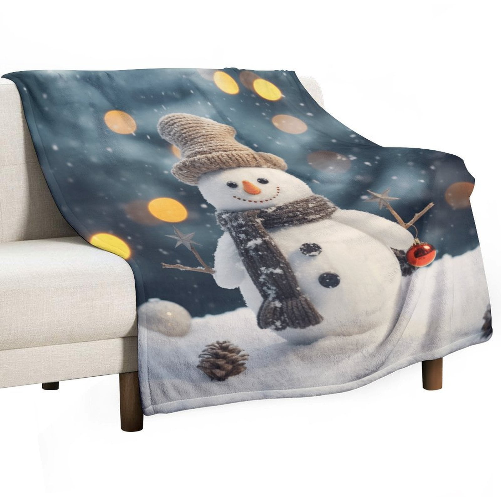 Christmas Snowman Snow House for Women Men Kids Flannel Throw Blankets ...