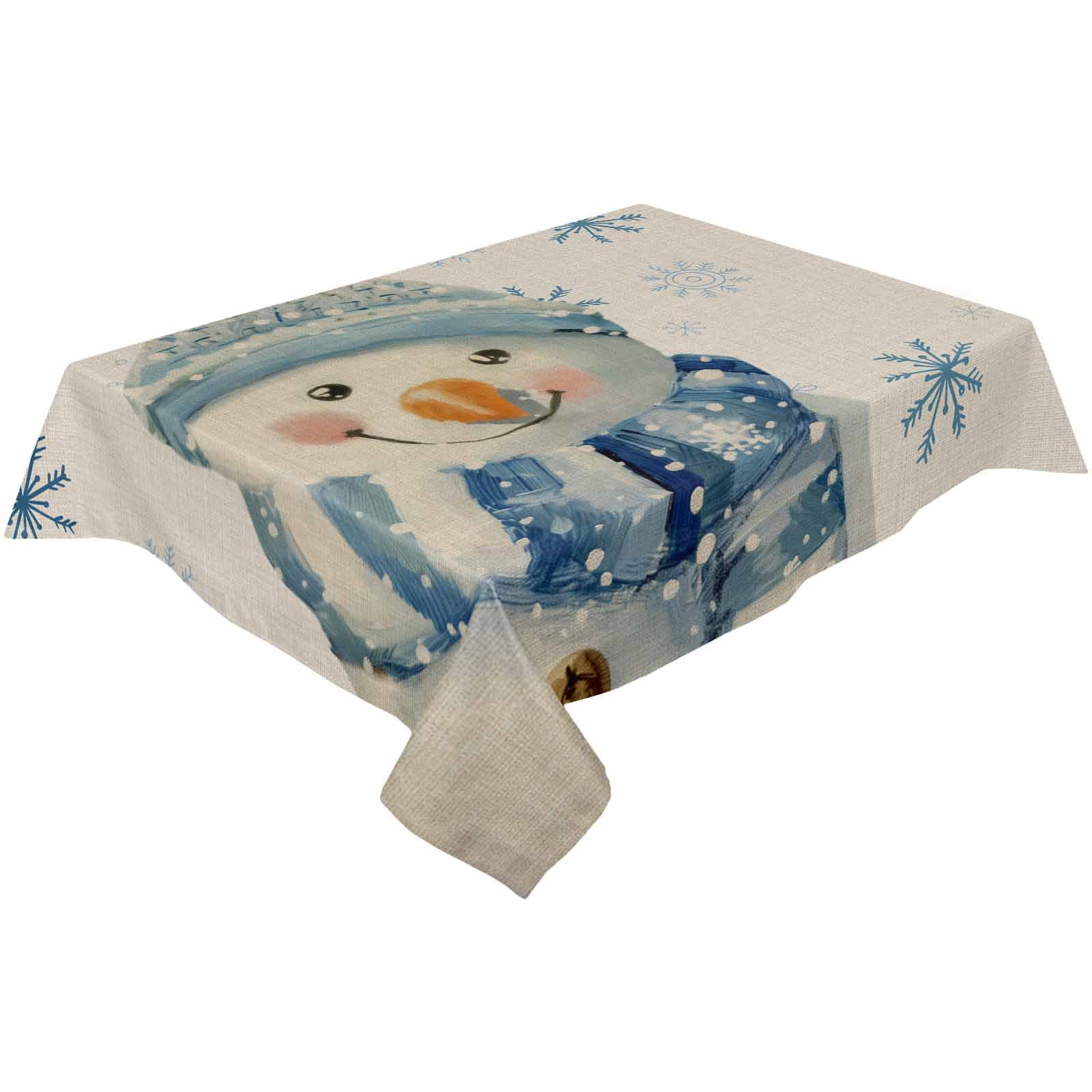 Christmas Snowman Snowflakes Rectangle Tablecloths 54x87,Country Rustic ...