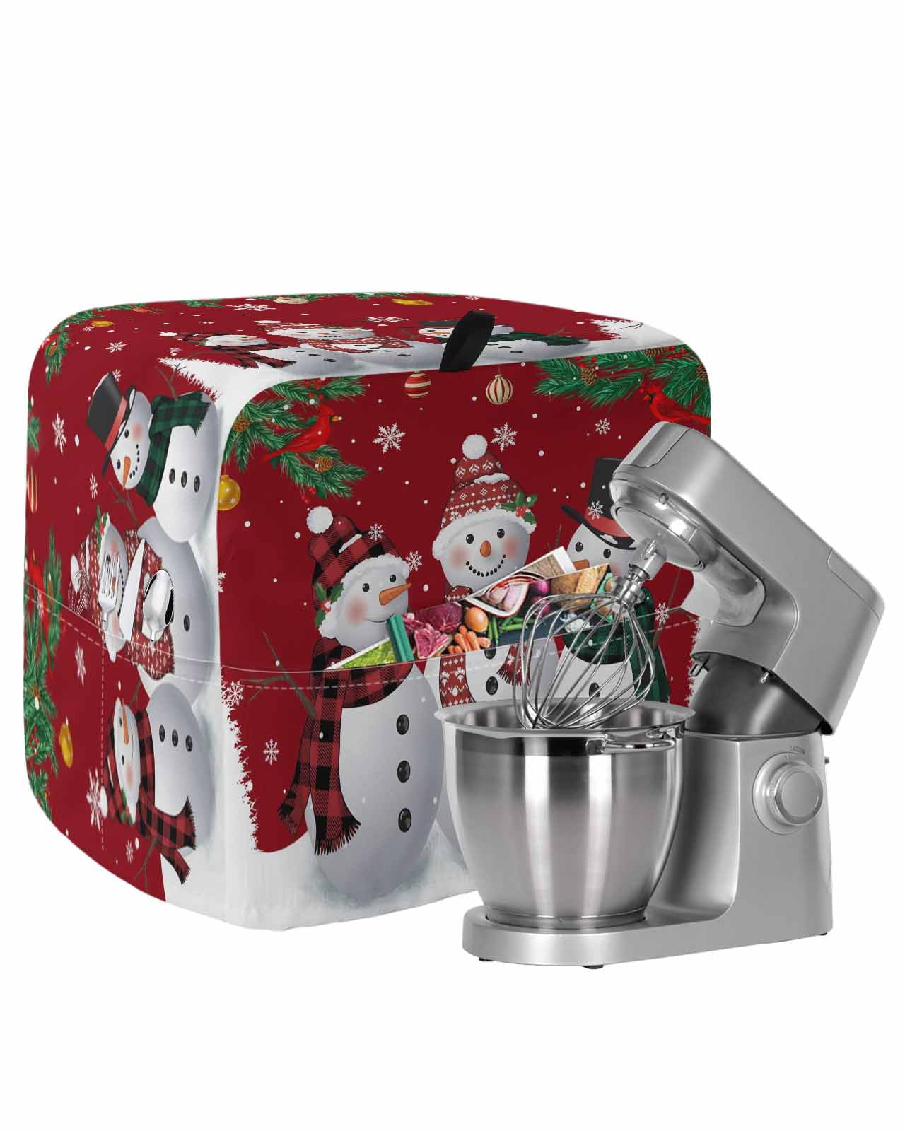 Christmas Snowman Stand Mixer Dust Cover with Storage Pocket & Handles ...