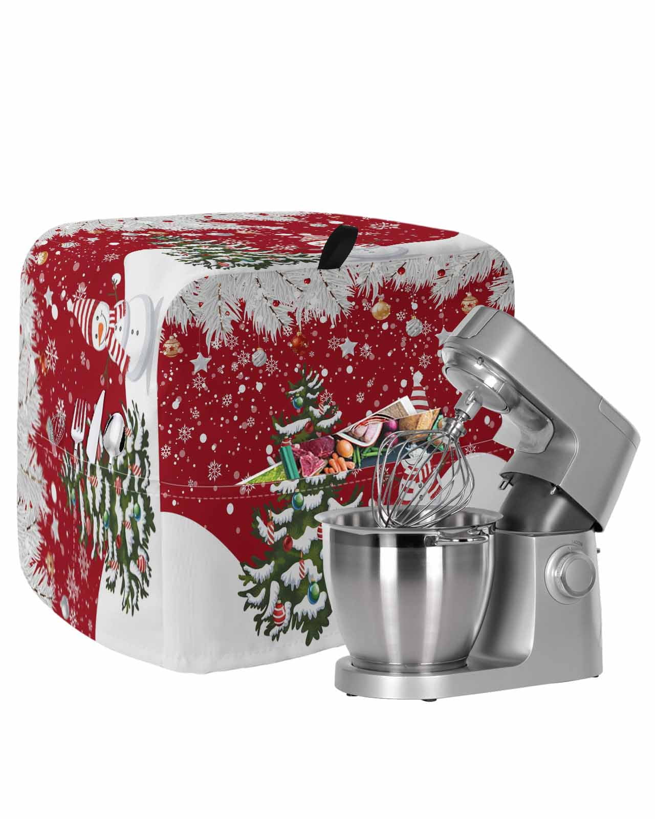 Christmas Snowman Stand Mixer Dust Cover with Storage Pocket & Handles ...