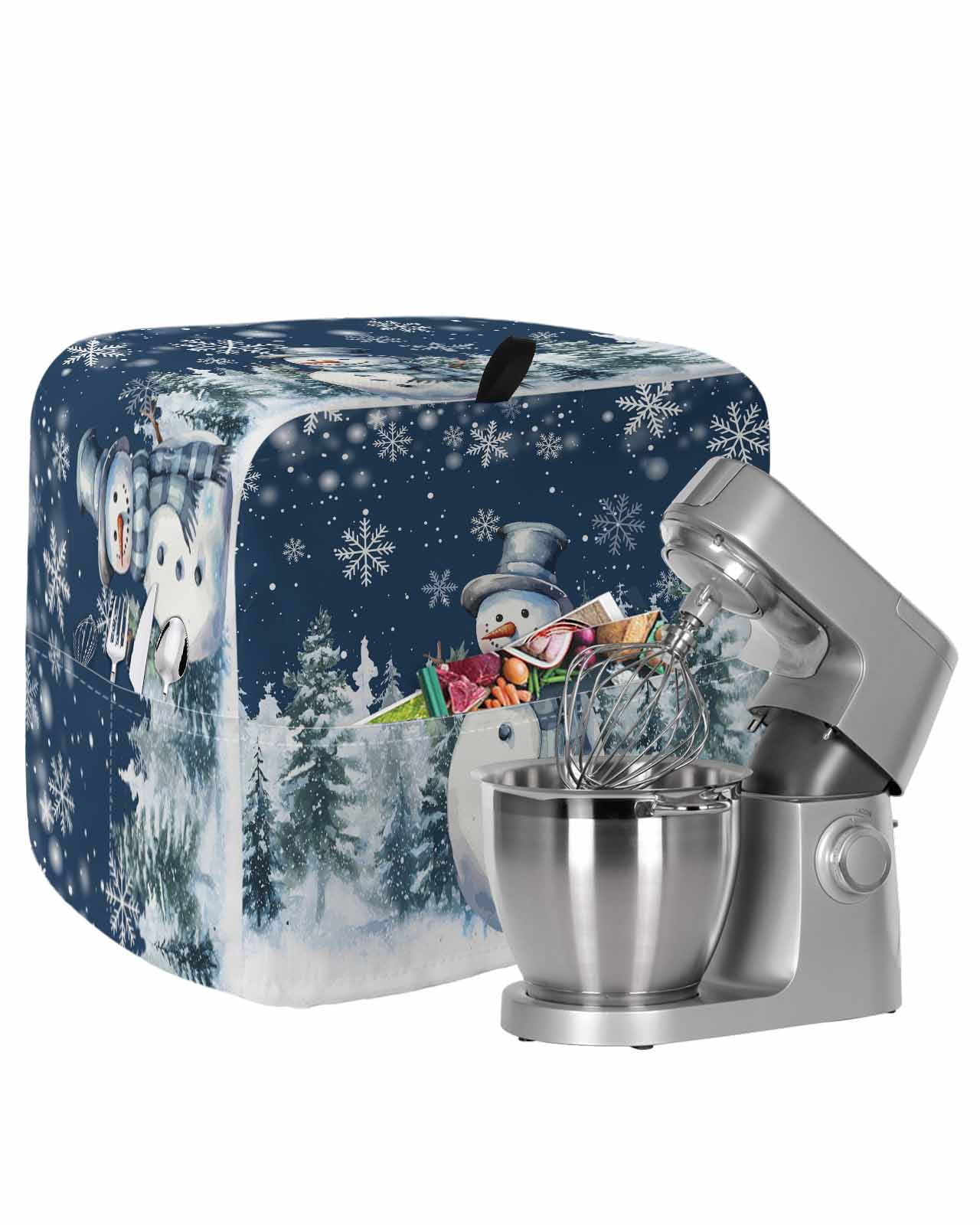 Christmas Snowman Stand Mixer Dust Cover with Storage Pocket & Handles ...