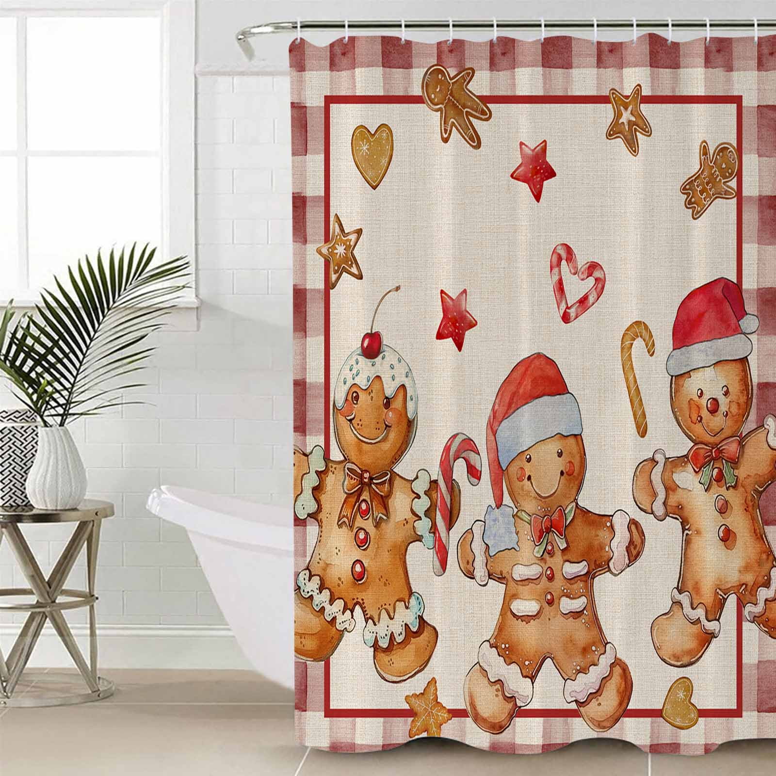Christmas Snowman Standard Shower Curtain Set, Waterproof Shower ...