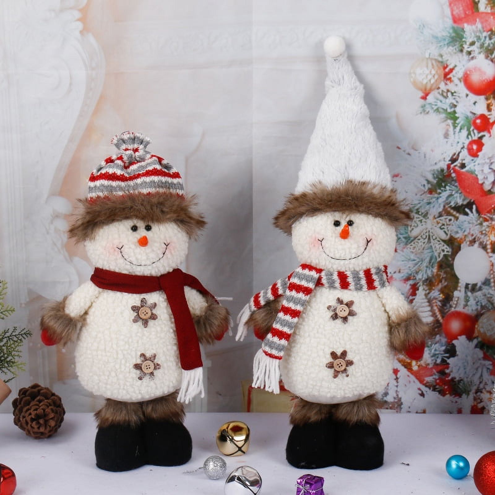 Christmas Snowman Standing Plush Dolls, Holiday Window Display Decor ...